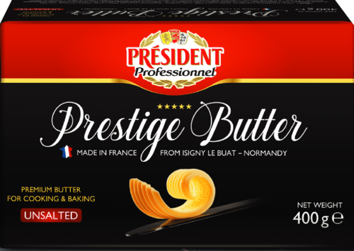 總統牌頂級無鹽奶油方塊(黑色包裝) PRESIDENT PRESTIGE UNSALTED BUTTER | 聯馥食品股份有限公司 Gourmet